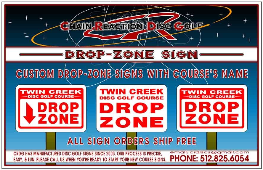Drop Zone Sign - Chain Reaction Disc Golf